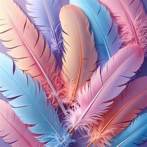 Dynamic Feather Array With Layered Overlapping Pattern For Depth Stock Illustration
