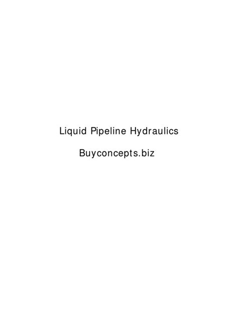 Liquid And Gas Pipeline Hydraulics Pdf Viscosity Pressure
