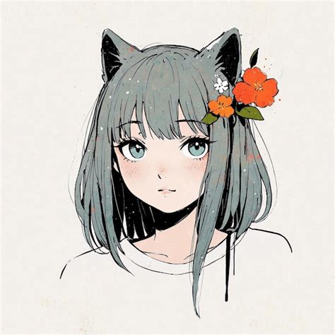 Premium Photo Cute Kawaii Anime Neko Girl Drawing Illustration