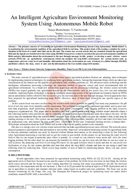 Pdf An Intelligent Agriculture Environment Monitoring System Using Autonomous Mobile Robot