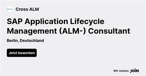 Cross Alm Berlin Sap Application Lifecycle Management Alm Consultant