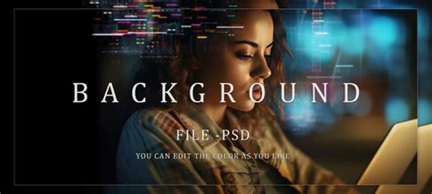 Premium Psd Woman Focused On Work With Digital Overlay