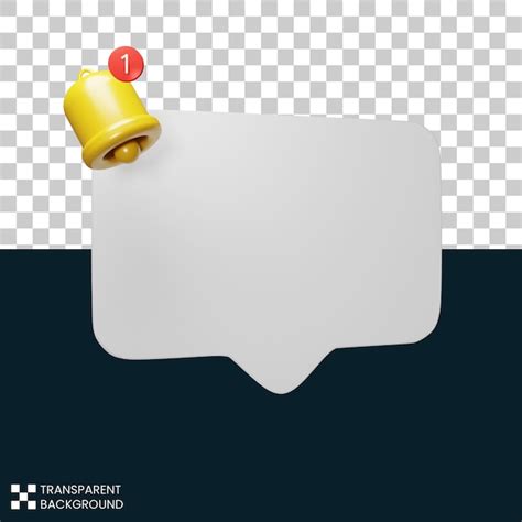 Premium Psd Free Psd White Speech Bubble With A Bell About The Notification 3d Rendering