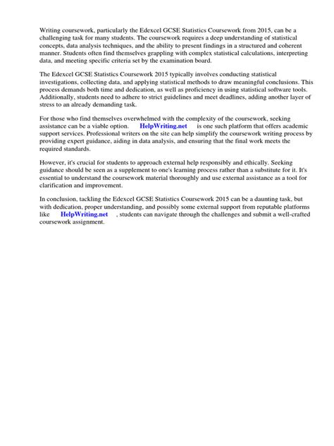 Edexcel Gcse Statistics Coursework 2015 Pdf Statistics Median