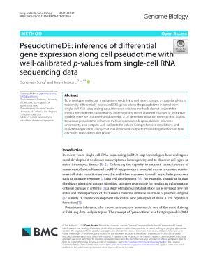 Fillable Online PseudotimeDE Inference Of Differential Gene Expression