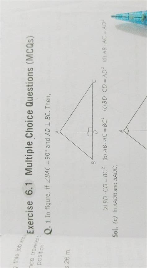 Exercise 61 Multiple Choice Questions Mcqsq 1 In Figure If ∠bac90∘
