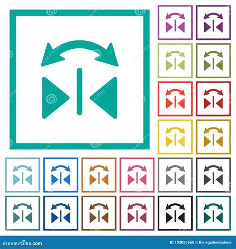 Horizontal Flip Flat Color Icons With Quadrant Frames Stock Vector Illustration Of Blue