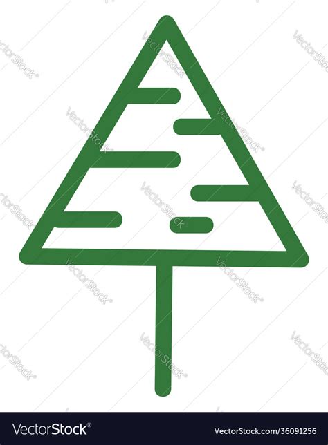 Minimalistic Green Triangle Tree On White Vector Image