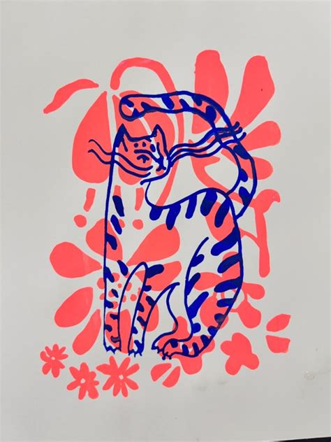 직접 그린 그림으로 두가지 색 2도 실크스크린 네이버 블로그