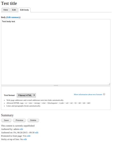 commerce split node edit tab in several tabs with panels or