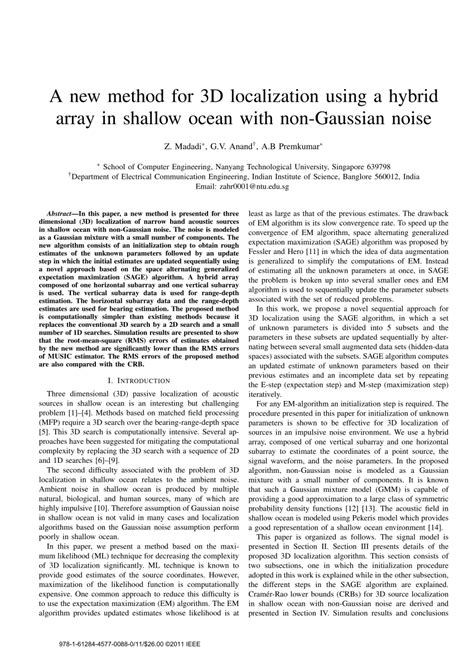 pdf a new method for 3d localization using a hybrid array in shallow