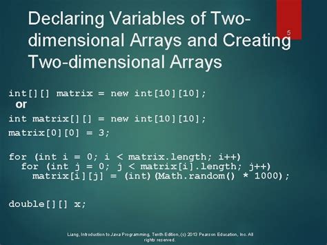 Chapter 8 Multidimensional Arrays Liang Introduction To Java