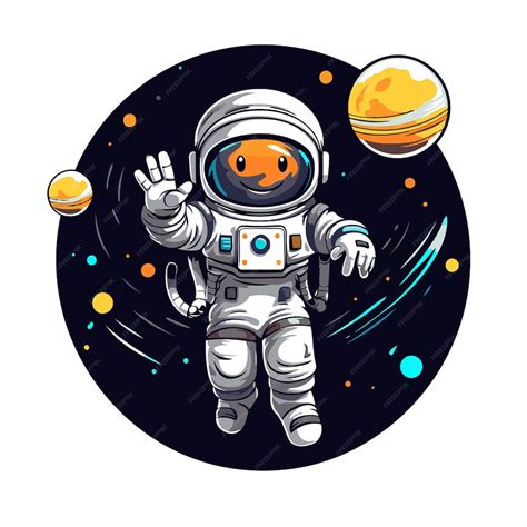 Premium Vector Astronaut In Outer Space Vector Illustration On White Background