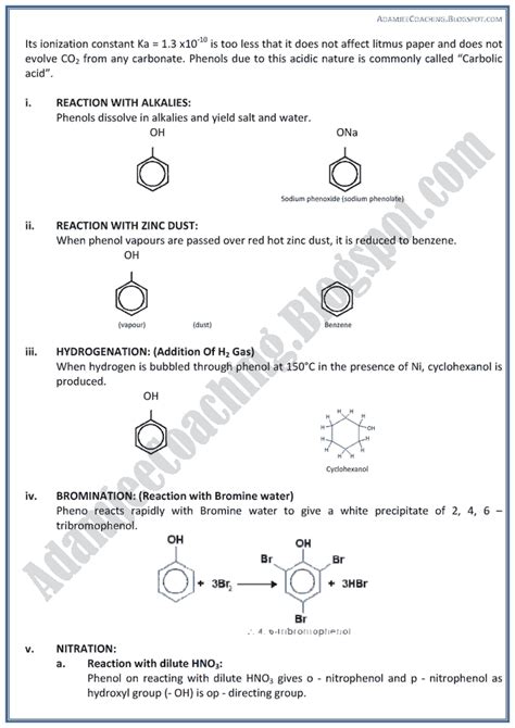 Adamjee Coaching Xii Chemistry Notes Carbon Compounds With Oxygen