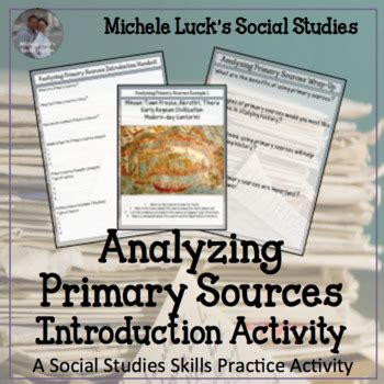 Analyzing Primary Sources Introduction Activity TpT