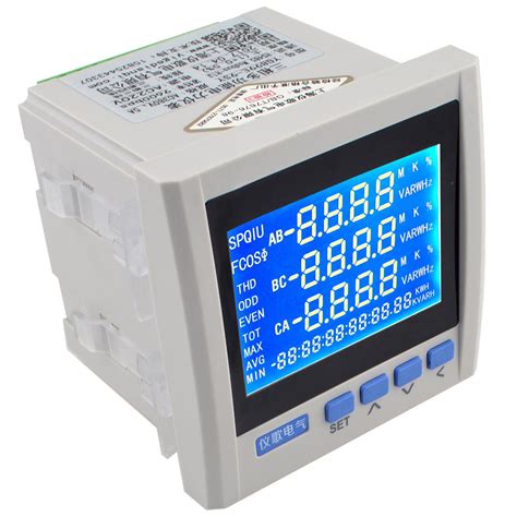 New Jy194e 3p Three Phase Multifunction Energy Meter Current Voltage 480v 55hz Lcd Display