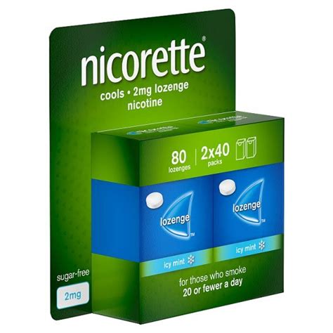 Nicorette® Cools 2mg Icy Mint Lozenges 80s Stop Smoking Health