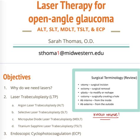Lec 4 Laser Therapy For Open Angle Glaucoma Flashcards Quizlet