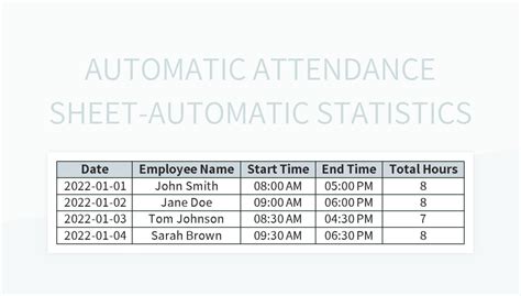 Free Attendance Sheet Statistics Templates For Google Sheets And
