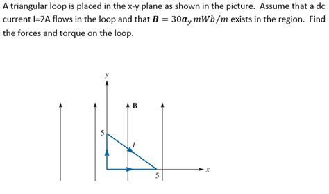 Solved A Triangular Loop Is Placed In The X Y Plane As Shown Chegg Com
