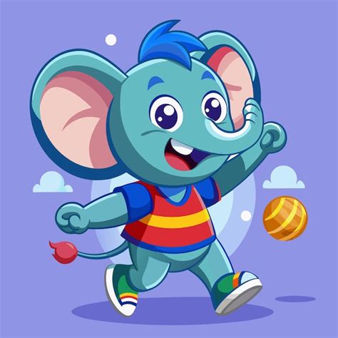 귀여운 코끼리 만화 터 아이콘 일러스트레이션 프리미엄 Ai 생성 벡터