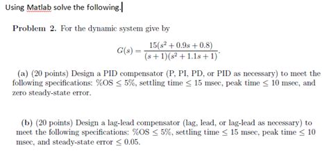 Solved Using Matlab Chegg