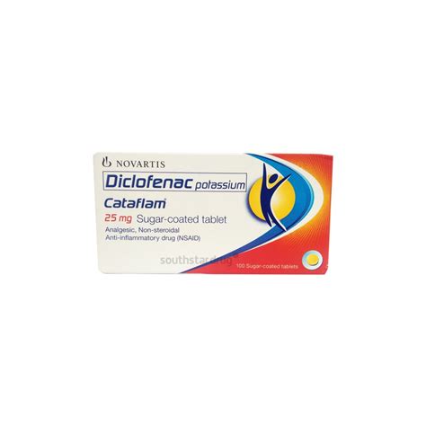 Cataflam Diclofenac Potassium 25mg Sugar Coated Tablet 100s Price In
