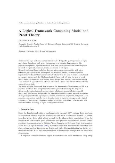 Pdf A Logical Framework Combining Model And Proof Theory Dokumen Tips
