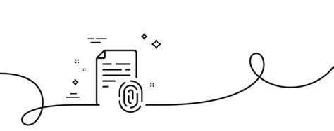Fingerprint Document Line Icon Finger Print Scan Vector Image