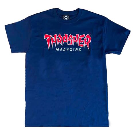Thrasher Magazine Jagged Logo T Shirt Navy Socal Skateshop