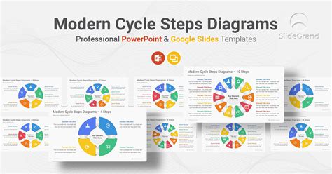 Modern Cycle Steps Diagrams PowerPoint Template Designs SlideGrand