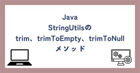 JavaStringUtilsのtrimtrimToEmptytrimToNullメソッドについて解説 Javaエンジニアのつぶやき