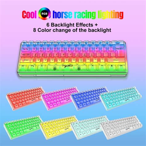 Gaming Keyboard 61 Keys RGB Light Mode Type C Wired Keyboard SHEIN USA