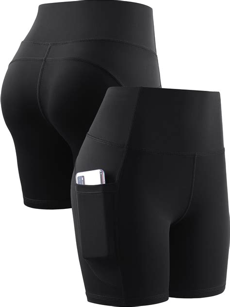 Cadmus Womens High Waist Yoga Shorts 2xl Tummy Control Deep Pockets