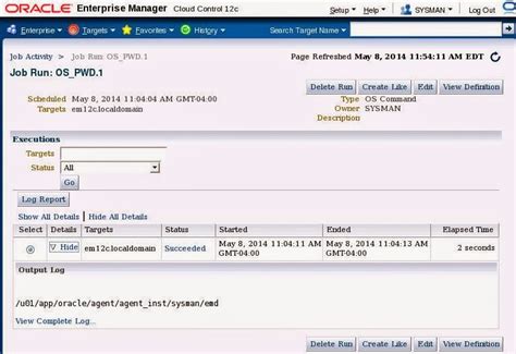 Oracle Knowledge Table Em12c Job Step Scheduler Is Shown As Down Em
