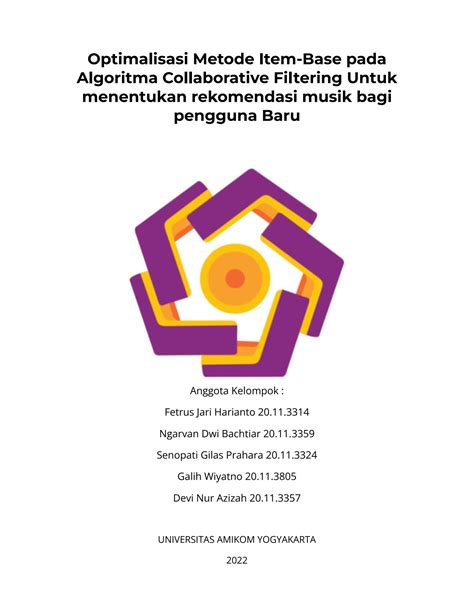 solution algoritma collaborative filtering untuk menentukan