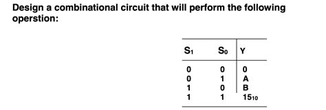 Solved Design A Combinational Circuit That Will Perform The