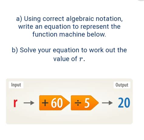 Solved A Using Correct Algebraic Notation Write An Equation To