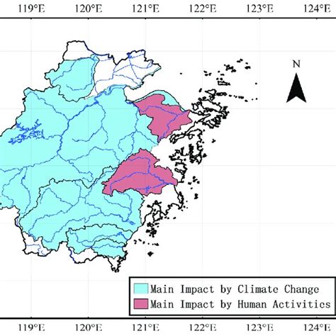 Map Of The Dominant Distribution Of Annual Streamflow In Each River