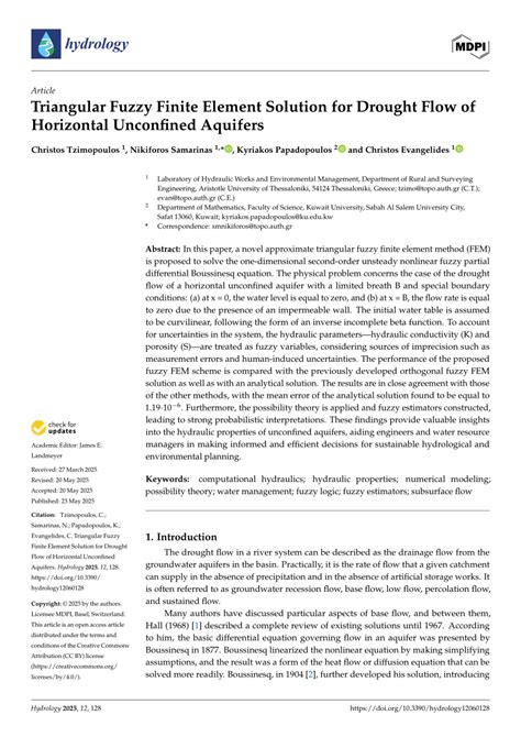 Pdf Triangular Fuzzy Finite Element Solution For Drought Flow Of