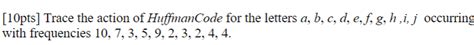 Solved 10pts Trace The Action Of Huffimancode For The