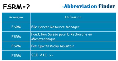 What Does Fsrm Mean