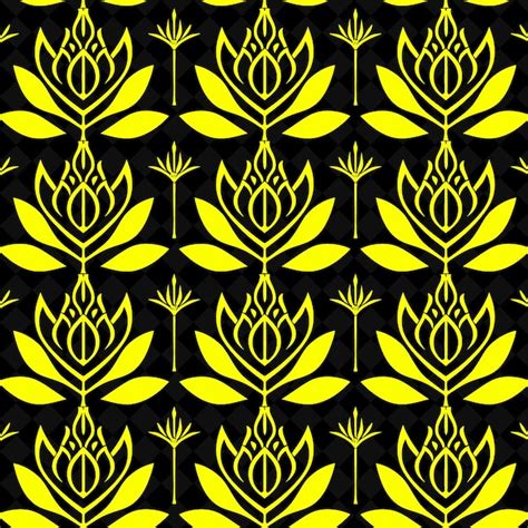 premium psd yellow flowers pattern on a black background