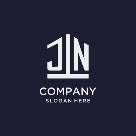 Jn Initial Monogram Logo Design With Pentagon Shape Style 12736758 Vector Art At Vecteezy
