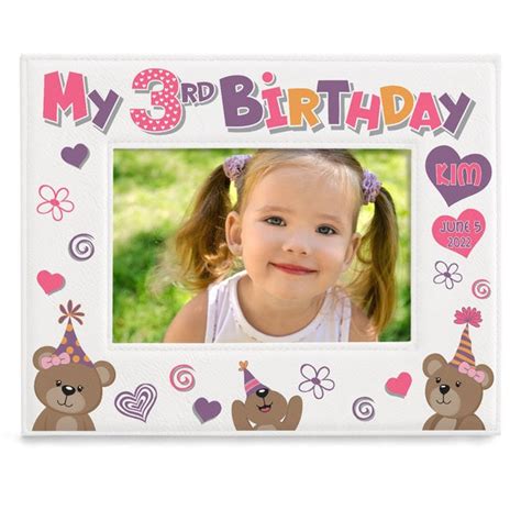 3rd birthday personalized frame etsy