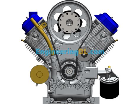 V Twin Motorcycle Engine SolidWorks EngineeringDL Free Mechanical D Models D Drawings