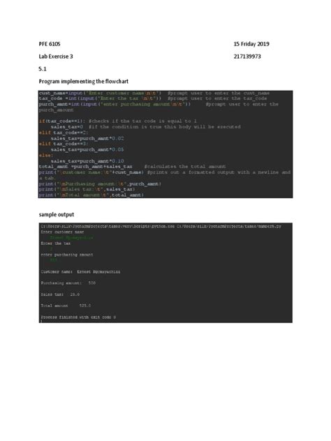 Pfe 610s 15 Friday 2019 Lab Exercise 3 217139973 51 Program