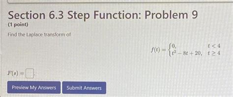 Section 63 Step Function Problem 9 1 Point Find
