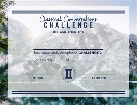 Classical Conversations Certificates Of Completion For CHALLENGE Levels