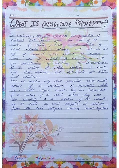 Chemistry Project On Colligative Properties Of Class 12 Cbse 2022 2023 Pdf